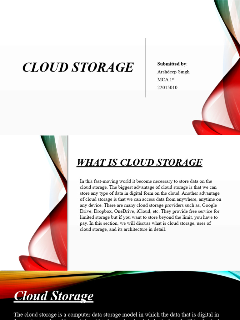 Cloud Storageppt | PDF | Cloud Computing | Computer File
