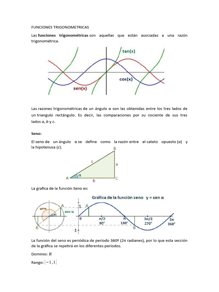 Funciones Trigonometricas | PDF | Funciones trigonométricas | Trigonometría
