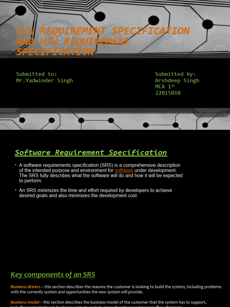 SW Specificatio Hardware Specification | PDF | System | Specification ...