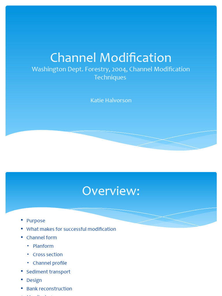 Channel Modification Techniques | PDF | Sediment | Floodplain