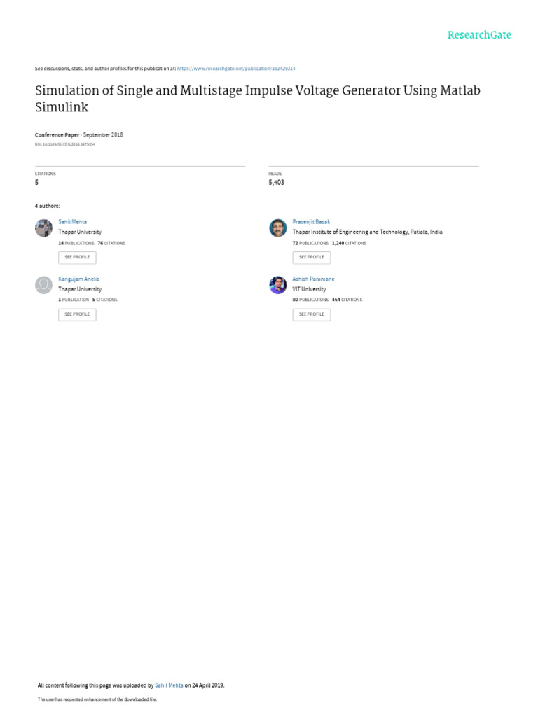 Marx Generator Matlab Simulink | PDF | Capacitor | Electrical Network