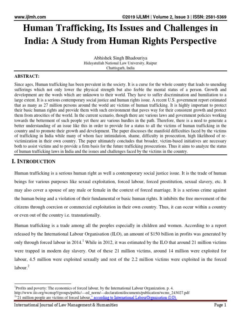 Human Trafficking Issues in India | PDF | Human Trafficking | Sexual ...