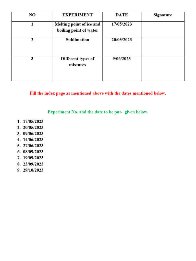 Laboratory Experiments Overview | PDF | Ice | Melting Point