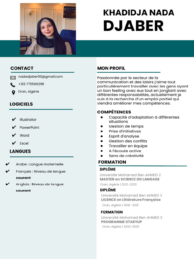 CV Djaber Khadidja Nada | PDF