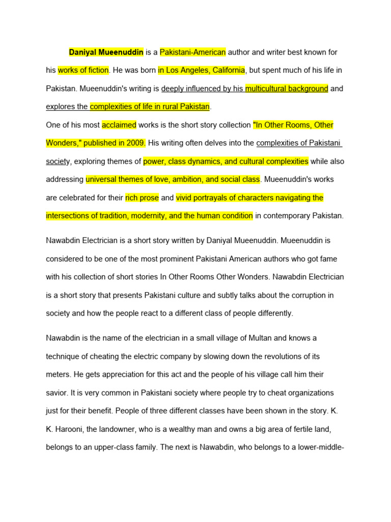 Daniyal Mueenuddin Is A Pakistani - 093901 | PDF