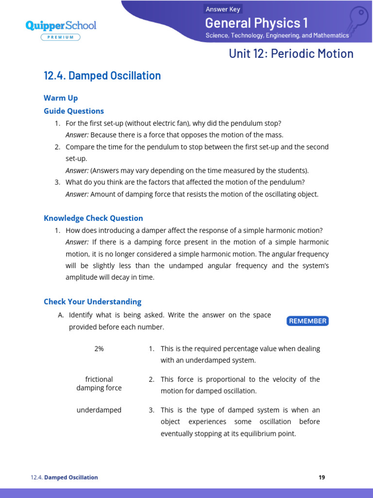 Phy 1 11 - 12 Q2 1204 Ak | PDF | Damping | Oscillation