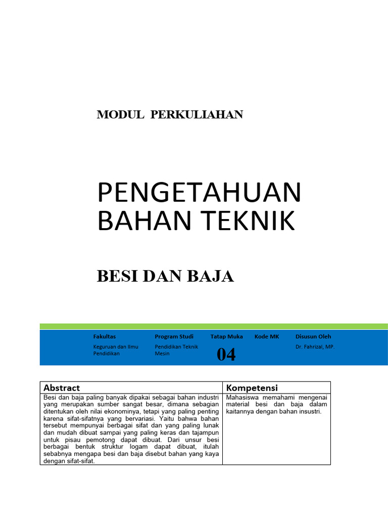 Pengetahuan Bahan Teknik: Besi dan Baja | PDF | Seni