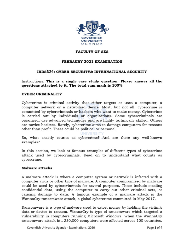 Cyber Securityand International Security | PDF | Cybercrime | Ransomware