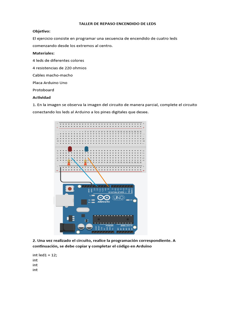 Actividad Secuencia de LED-Arduino | PDF | Métodos y materiales de enseñanza | Computadoras