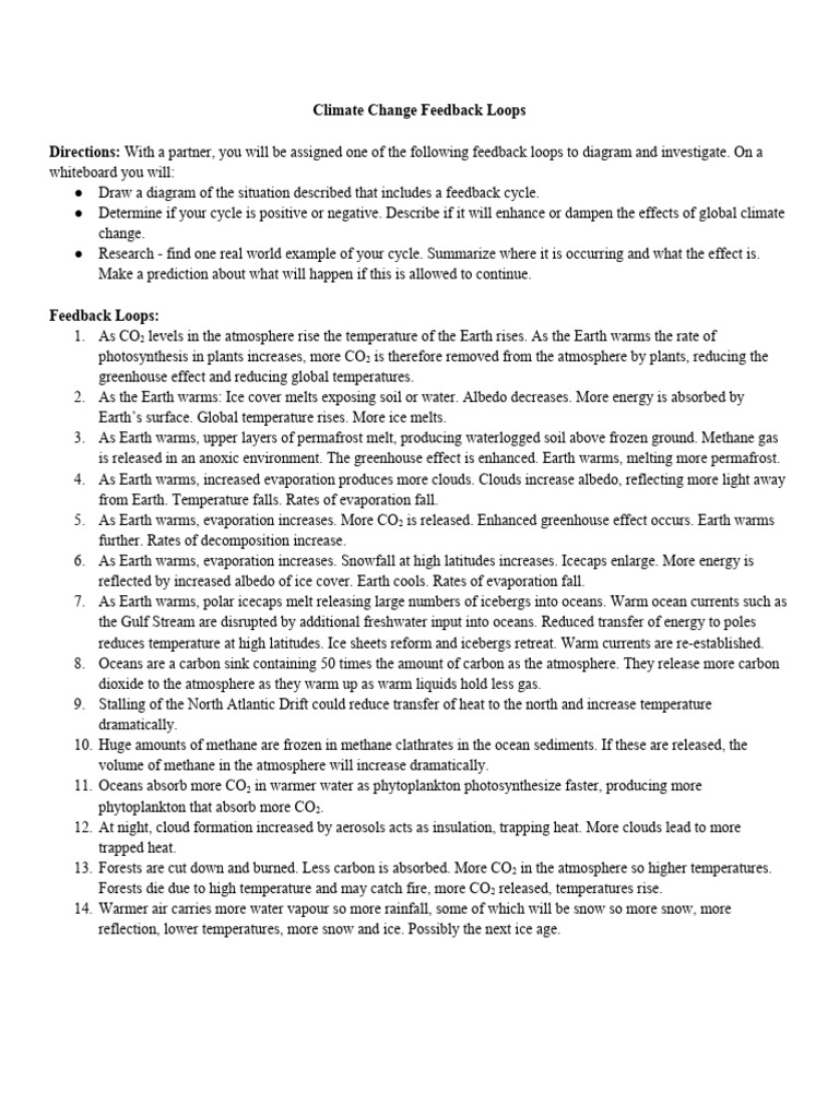 Climate Feedback Loops | PDF | Earth | Oceans