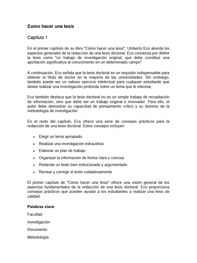 Como Hacer Una Tesis | PDF