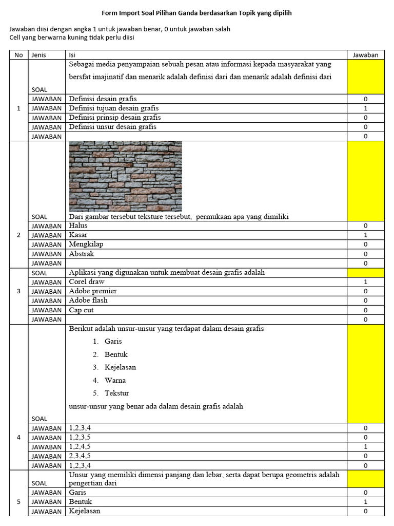 Form-Soal-Ganda (2) DGP | PDF