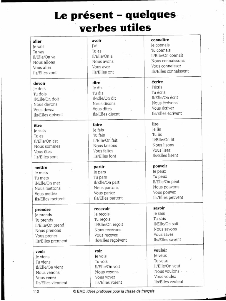 Verbes Irreguliers Present | PDF