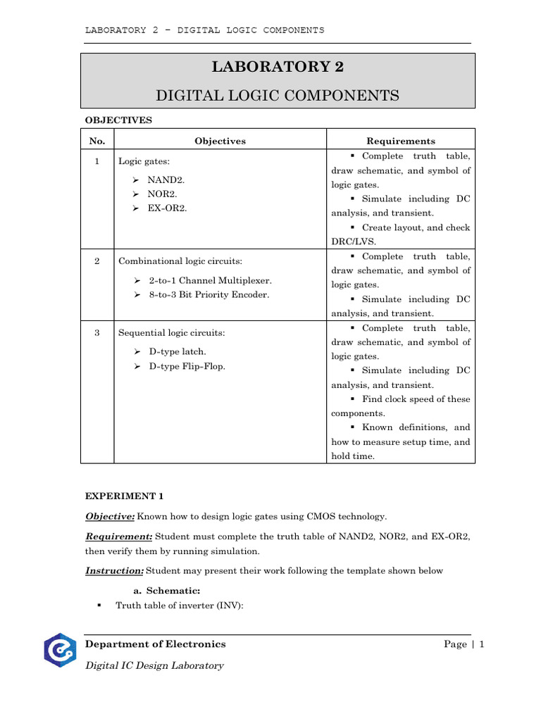 223 EE3117 DIC Lab2 Eng Updated 11202023 | PDF | Logic Gate | Digital Electronics
