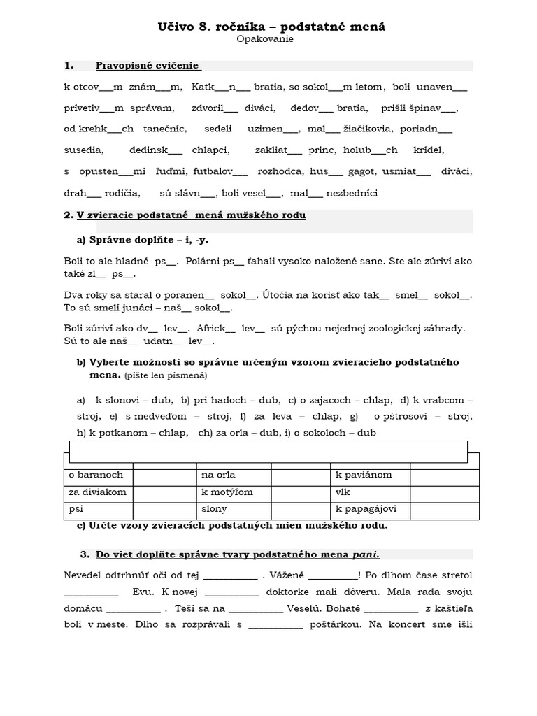 Učivo 8. Ročníka - PL 1 | PDF