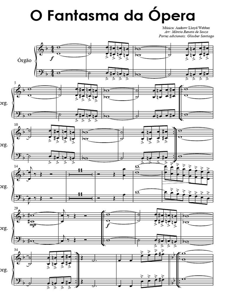 O Fantasma Da Opera - Órgão | PDF | Calligraphie latin | Lexicologie