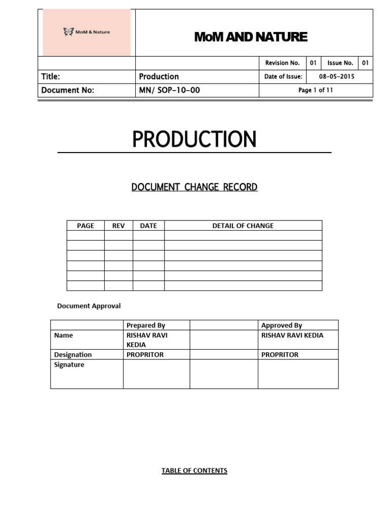 SOP Final | PDF | Packaging And Labeling