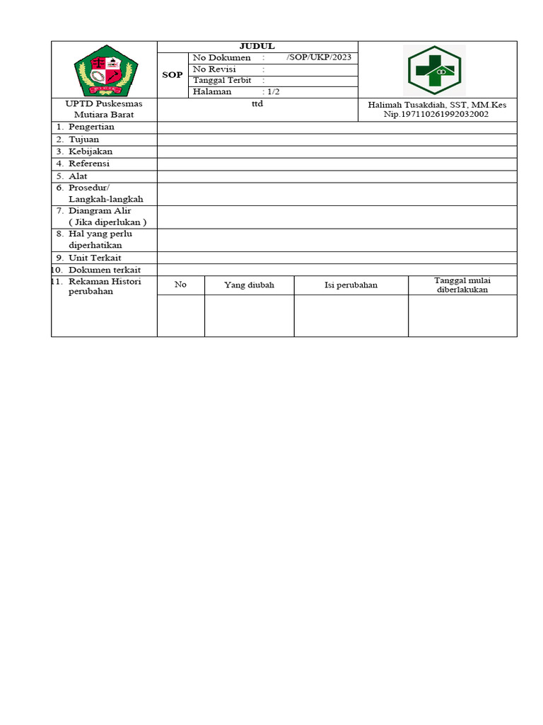 Format SOP Benar | PDF