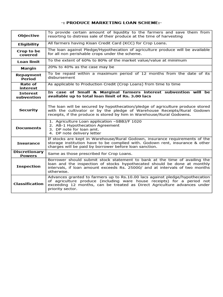 Produce Marketing Loan | PDF
