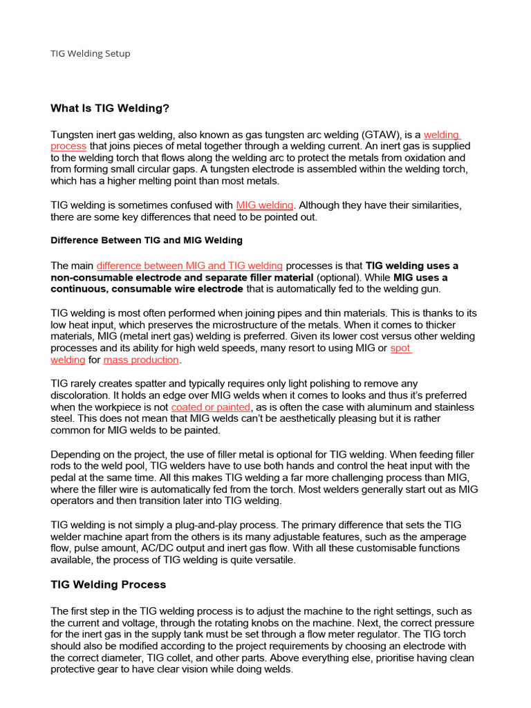 TIG Welding Setup | PDF | Fracture | Construction