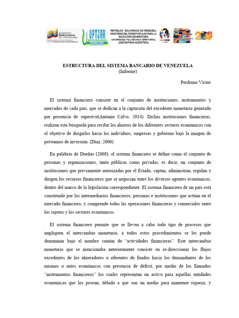 Estructura SBV | PDF | Bancos | Sistema financiero