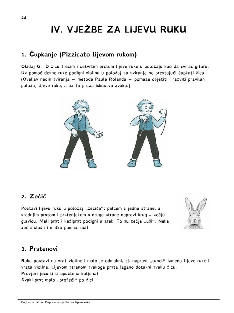 Pripremne Vjezbe Za Violinu - Vjezbe Za Lijevu Ruku | PDF