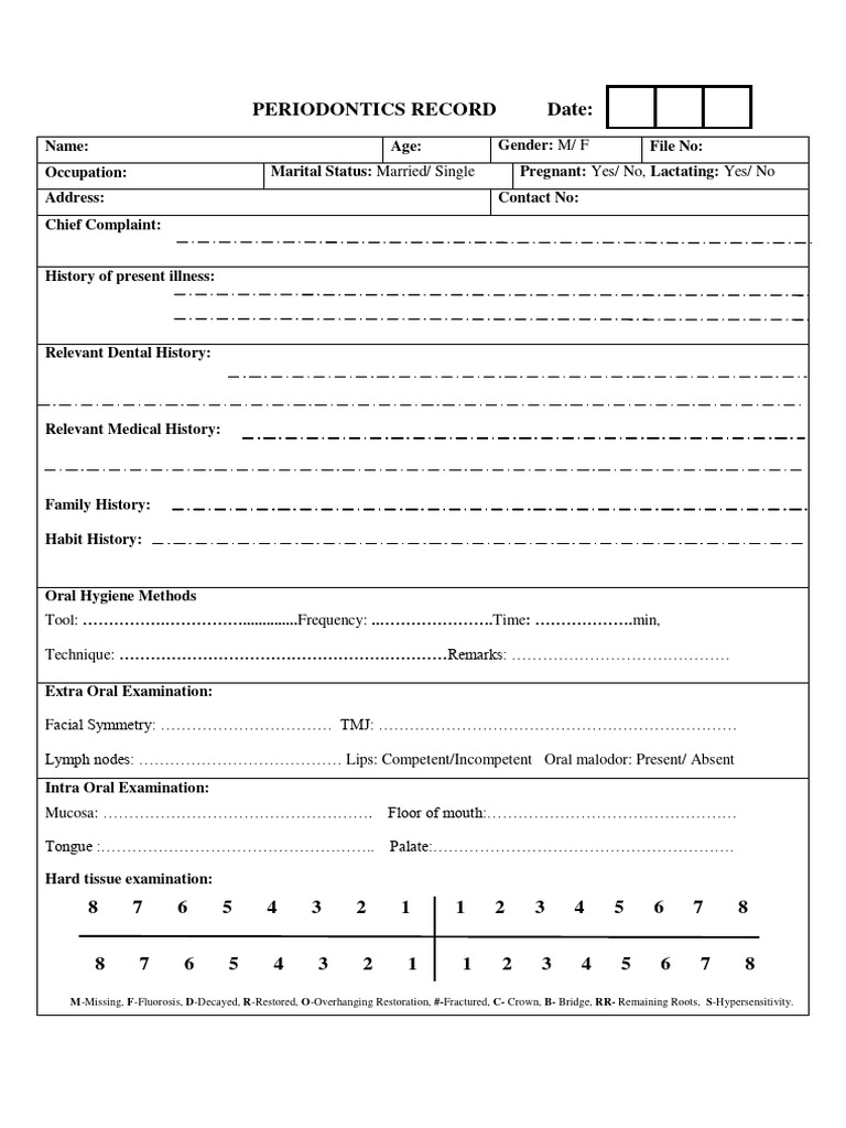 3.case History Sheet | PDF | Dentistry Branches | Medical Specialties