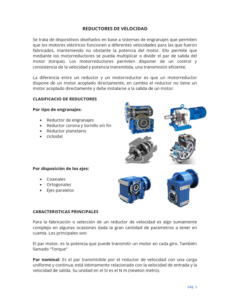 Reductores de Velocidad | PDF | Ingeniería mecánica | Bienes manufacturados