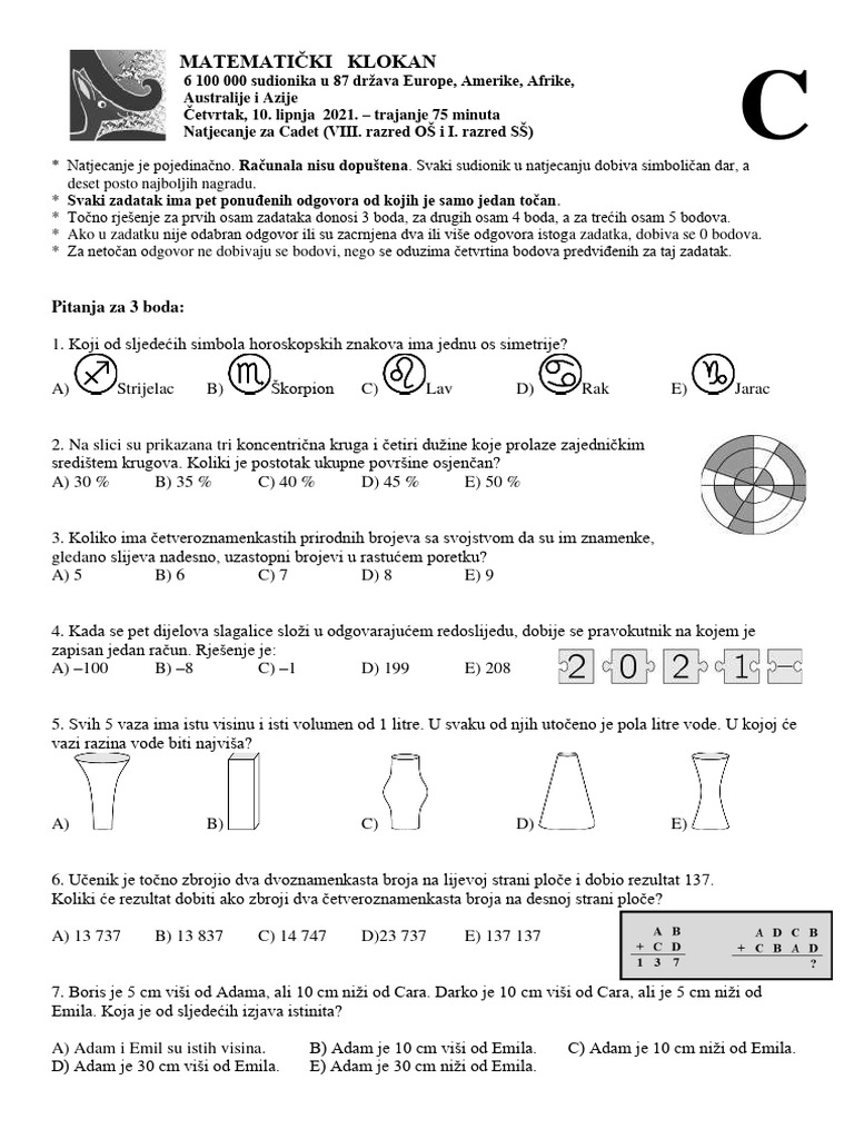 Cadet 2021 Zad | PDF