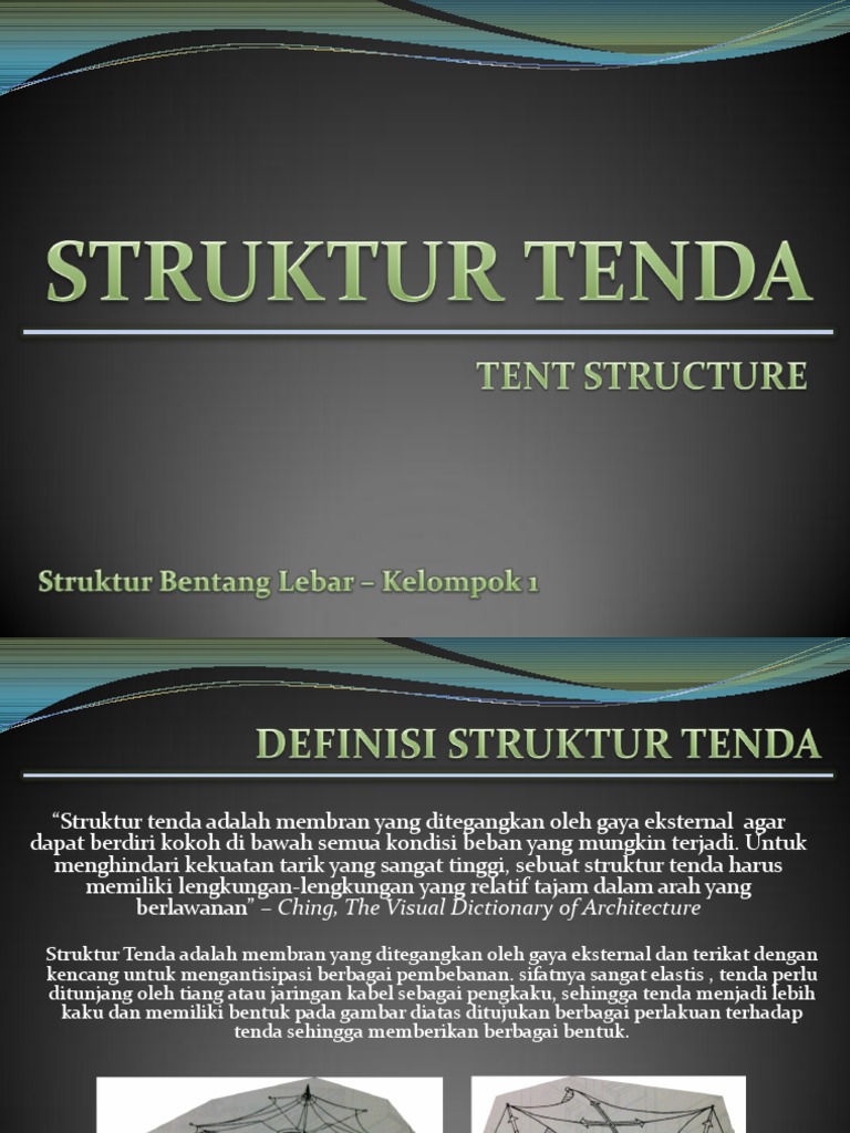 Struktur Tenda Arsitektur 09 (Kelompok 1 Struktur Bentang Lebar Kelas A ...