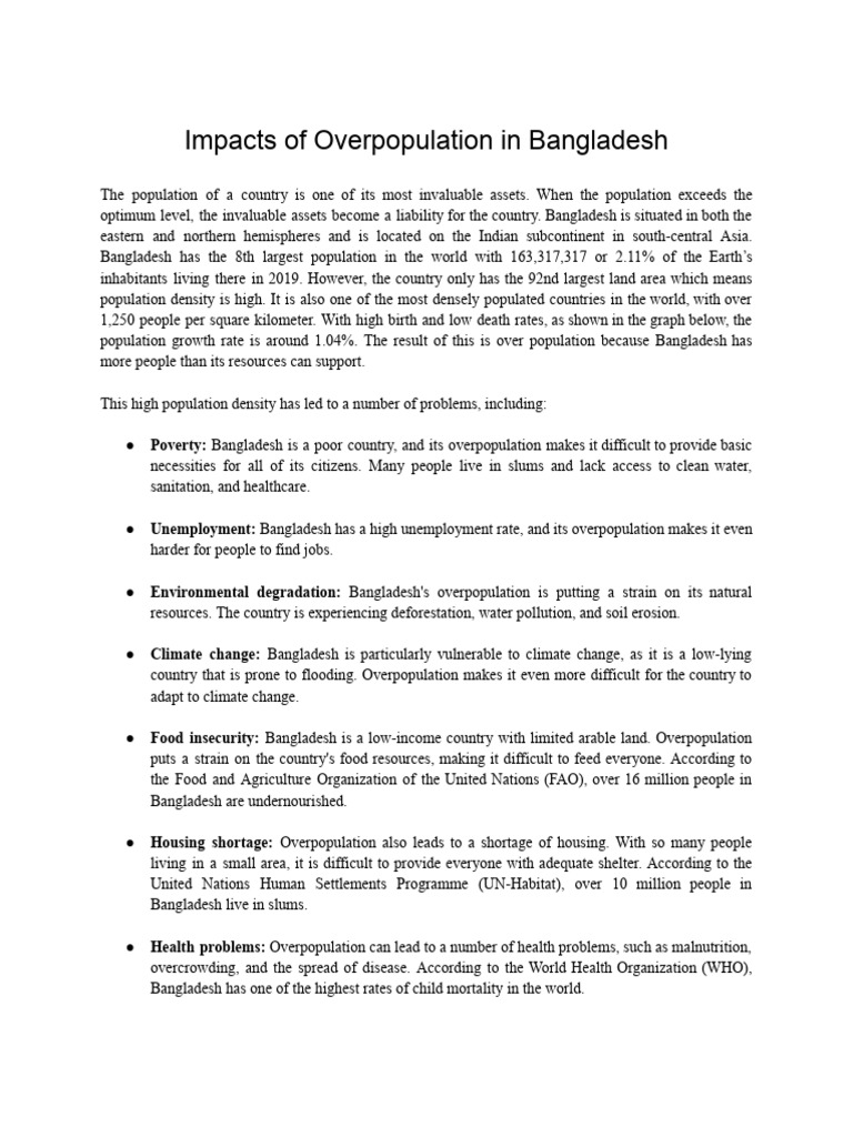 Impacts of Overpopulation in Bangladesh | PDF | Total Fertility Rate ...