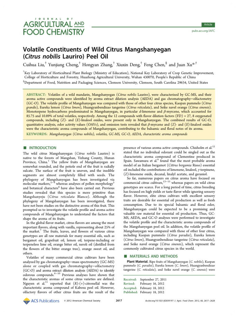02 Liu 2012 - C.nobilis Kulit Terpenoid | PDF | Citrus | Orange (Fruit)