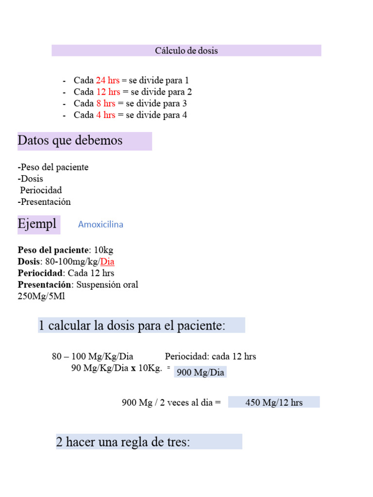 Cálculo de Dosis | PDF