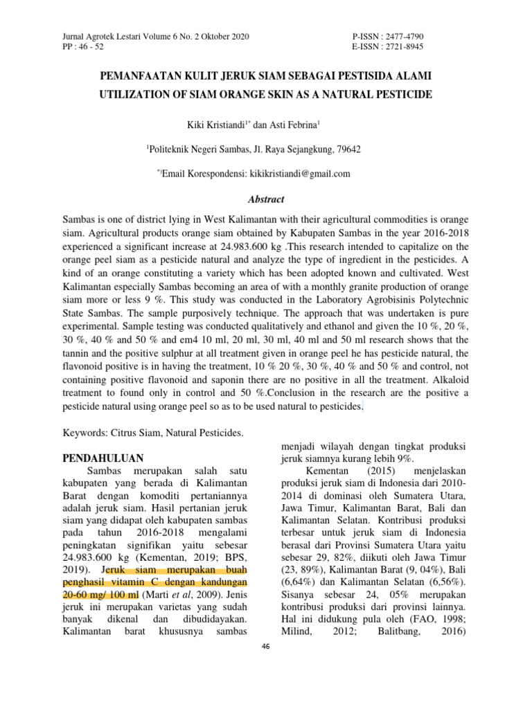 11 Kristiandi2020 - Siam | PDF | Natural Products