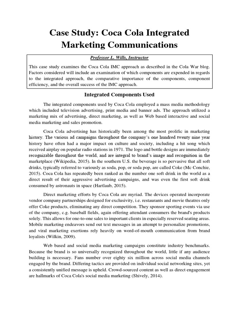 Integrated Marketing Communication Case Study | PDF | Marketing ...