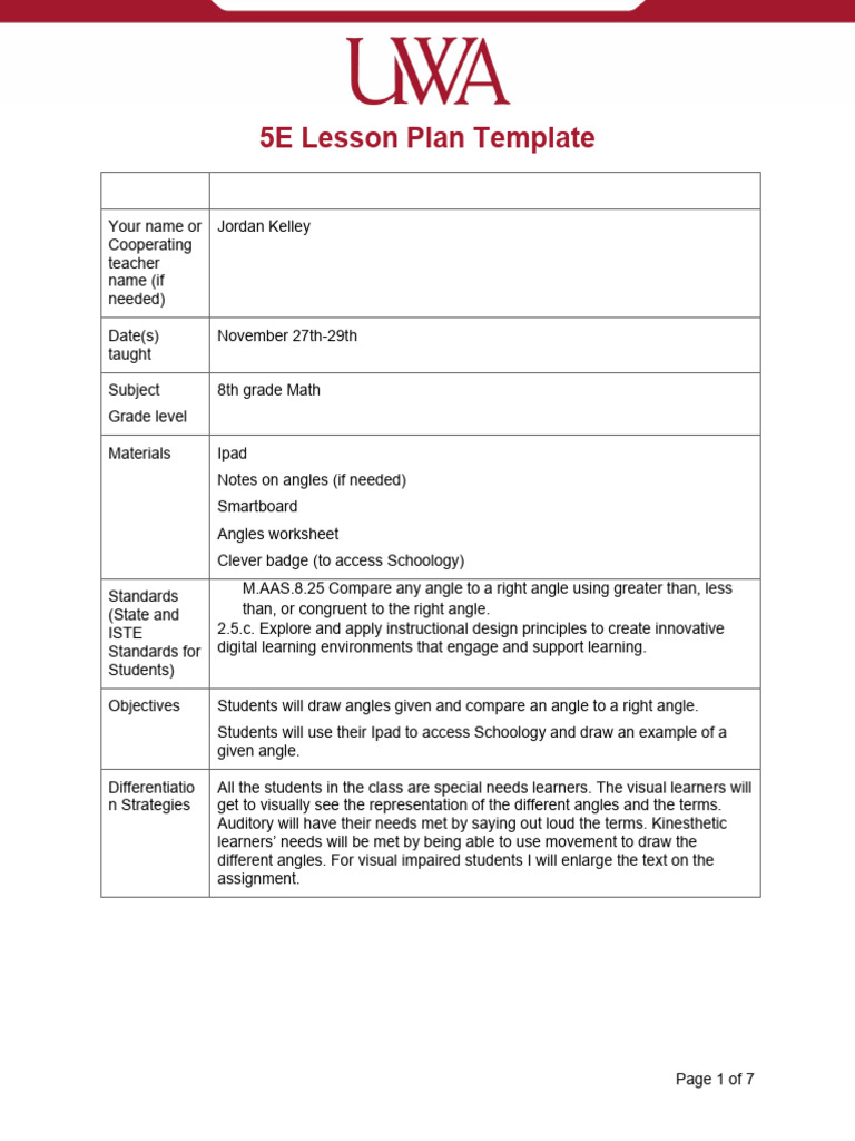 Ed508 5e Lesson Plan Jordankelley | PDF | Learning | Science Education