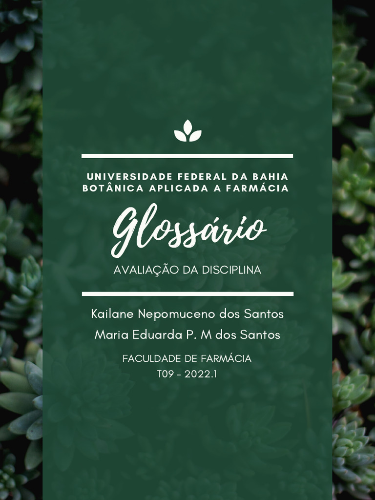 Glossário de Botânica para Farmácia | PDF | Raiz | Flores