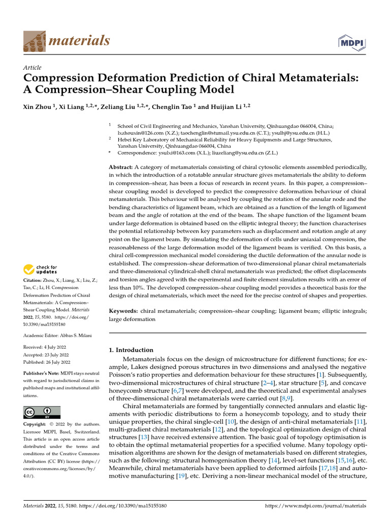 Materials 15 05180 v2 | PDF | Young's Modulus | Deformation (Engineering)