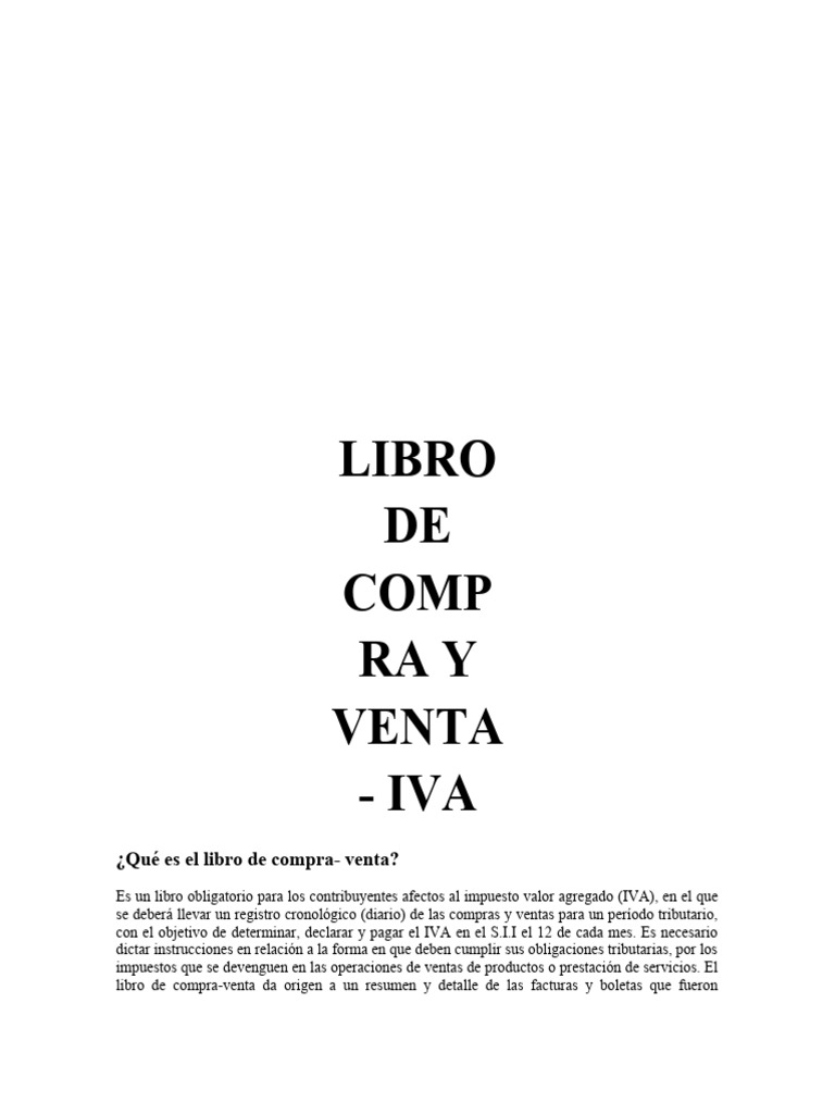 Libro Compra Venta | PDF | Impuesto al valor agregado | Impuestos