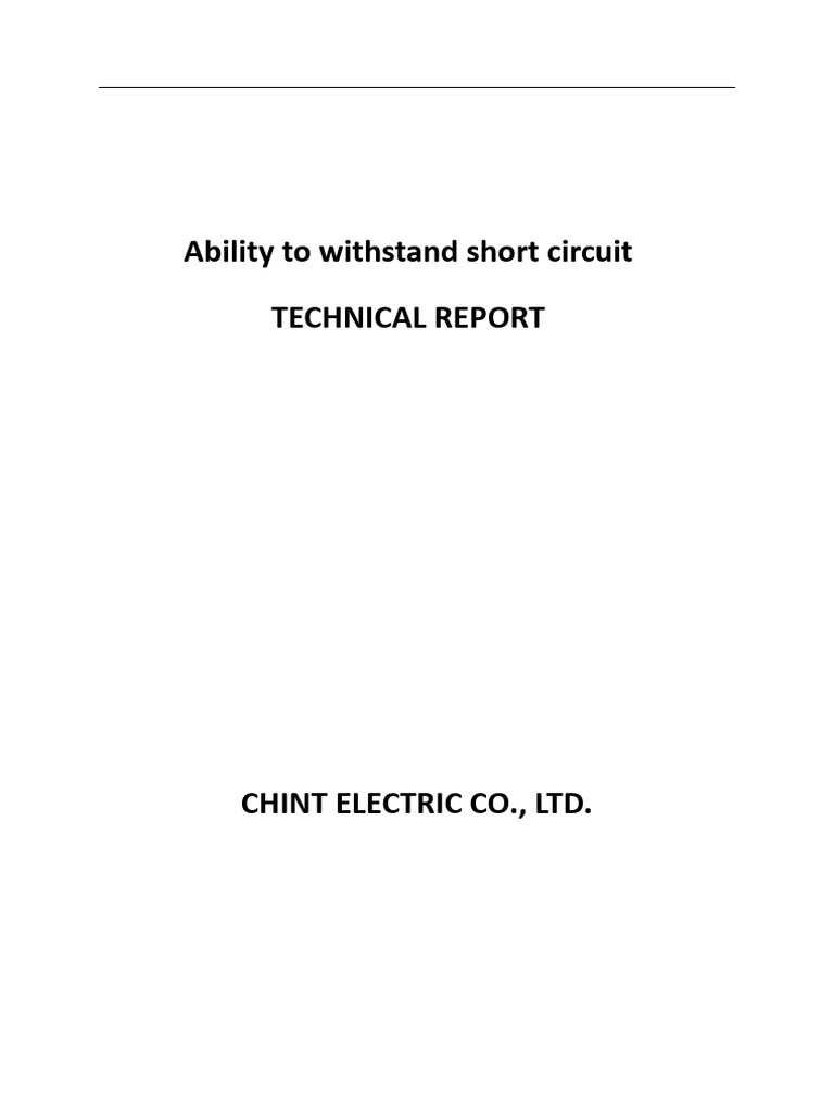 29.ability To Withstand Short Circuit Technical Report - R01 | PDF ...