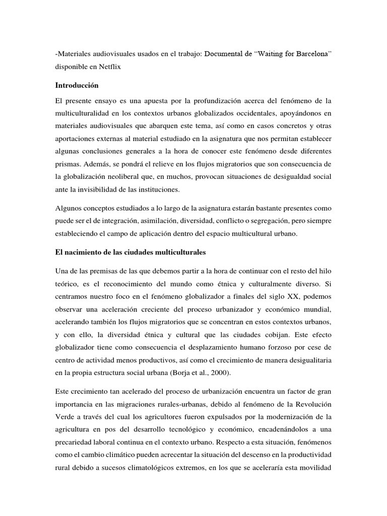 Trabajo Final Def | PDF | Migración humana | Multiculturalismo