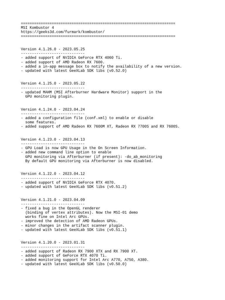 Change Log | PDF | Graphics Processing Unit | Computer Graphics