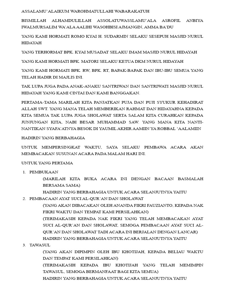 Pembawa Acara Mamah | PDF | Kajian Bahasa Asing | Agama & Spiritualitas