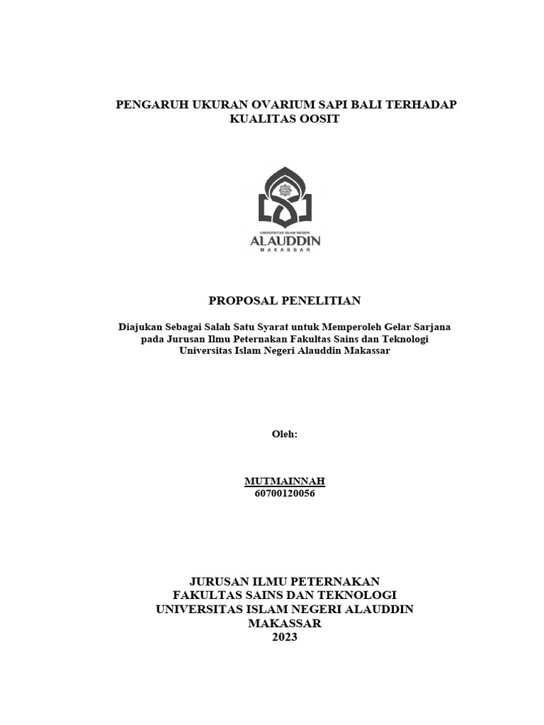 Proposal Penelitian Mutmainnah | PDF