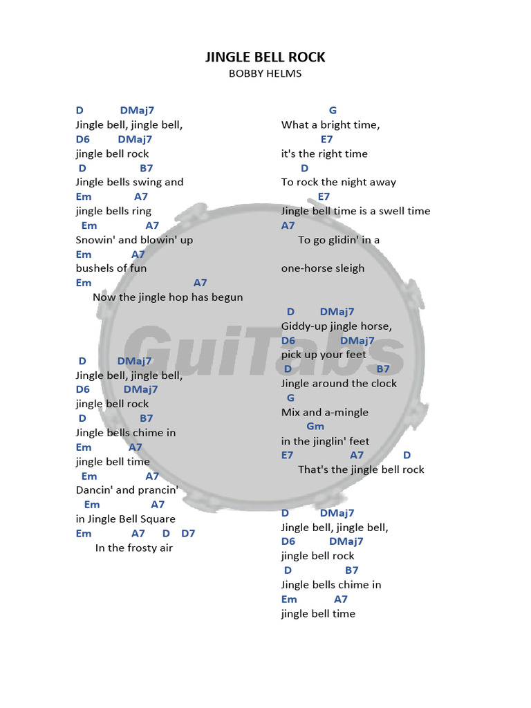 Jingle Bell Rock - Lyrics & Chords | PDF | American Songs | Songs