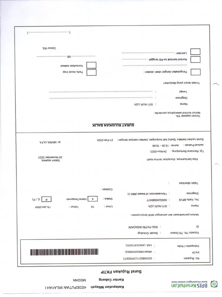 Surat Rujukan FKTP | PDF