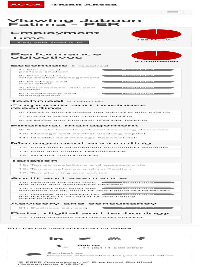 ACCA Performance Objectives Overview | PDF