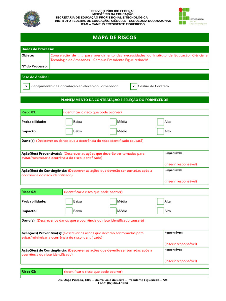 5 Modelo de Mapa de Risco | PDF
