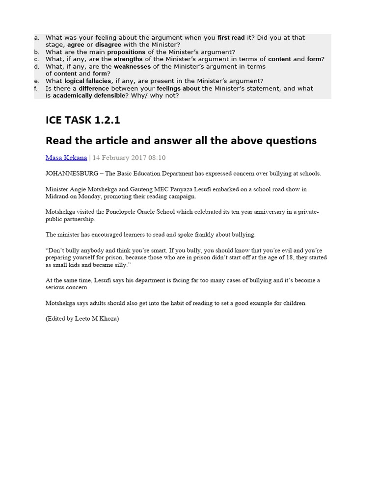 Ice Task 1.2.1 | PDF