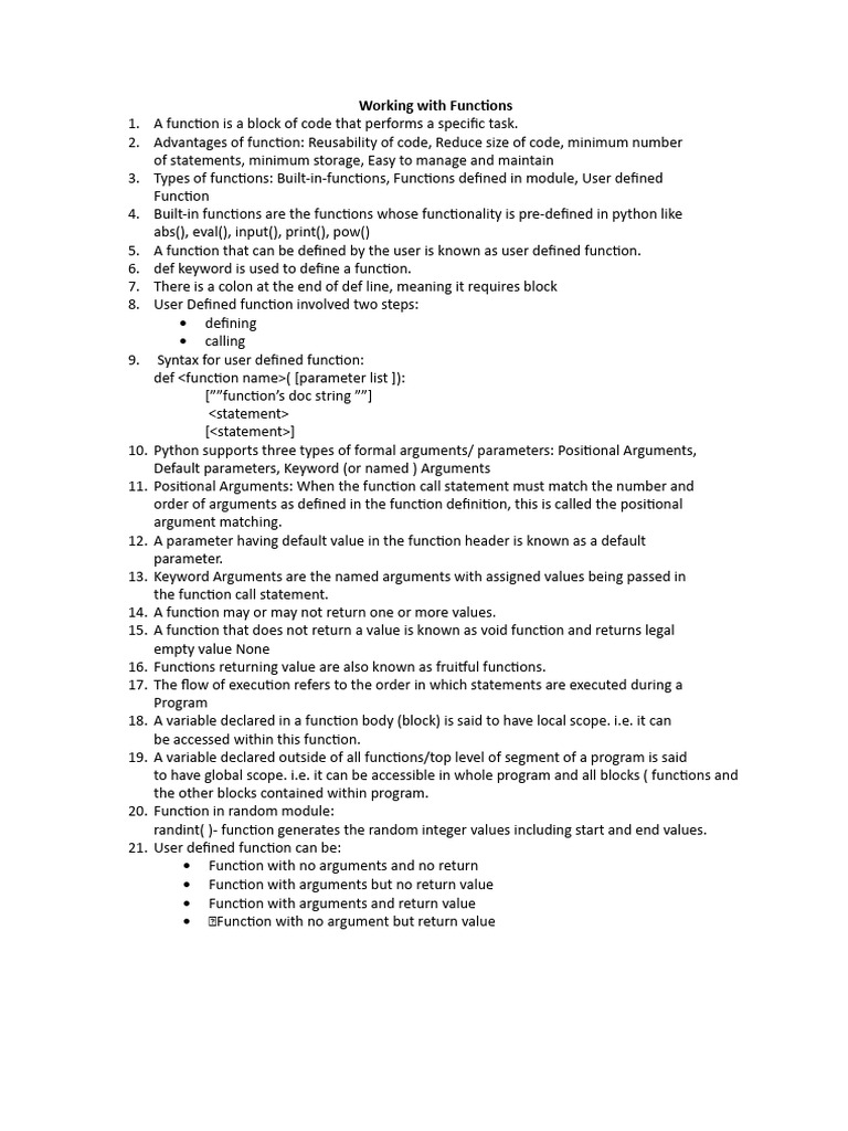 Functions Cbse Pdf Parameter Computer Programming Computer Program 0685